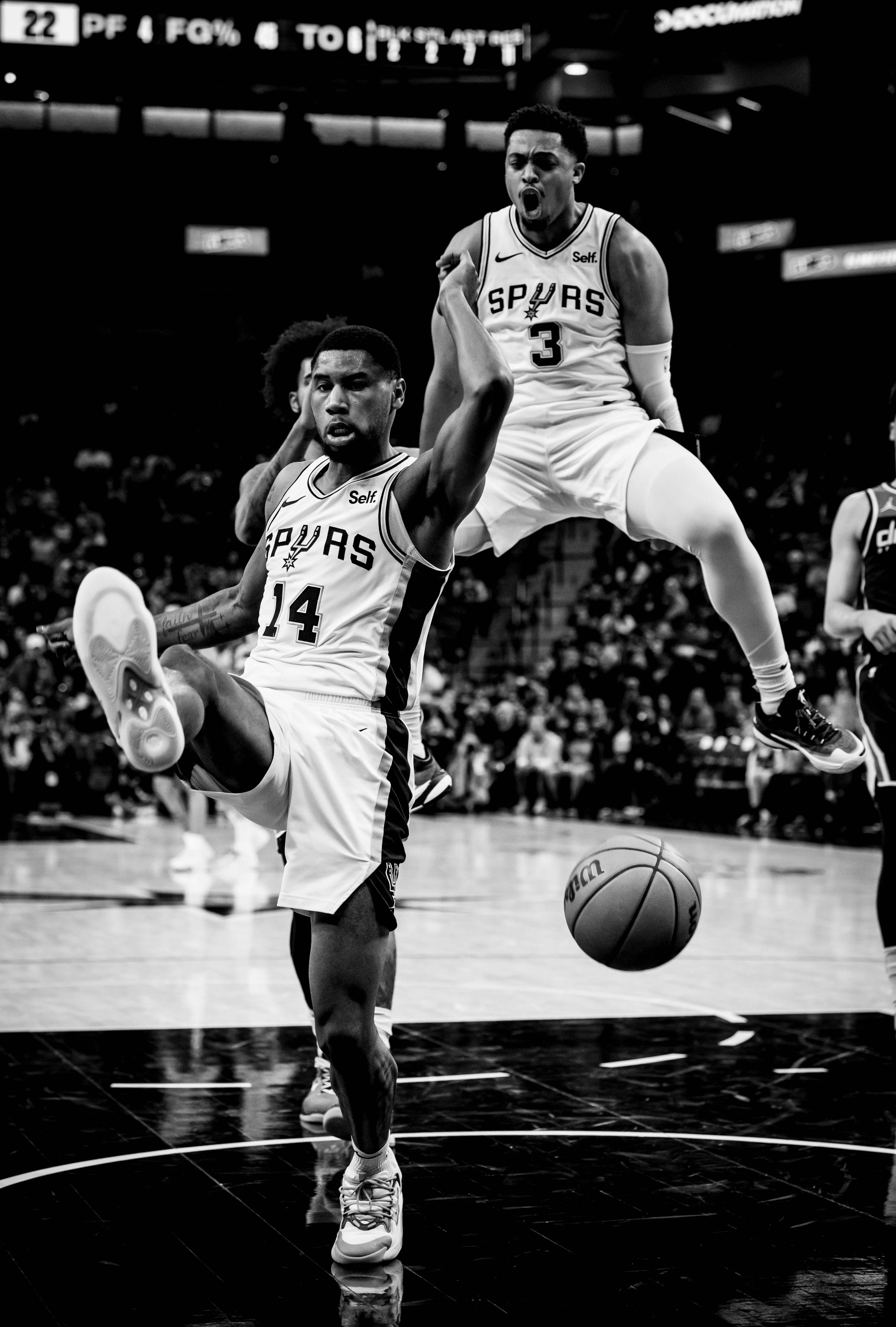 San Antonio Spurs guard Keldon Johnson celebrates as San Antonio Spurs ...