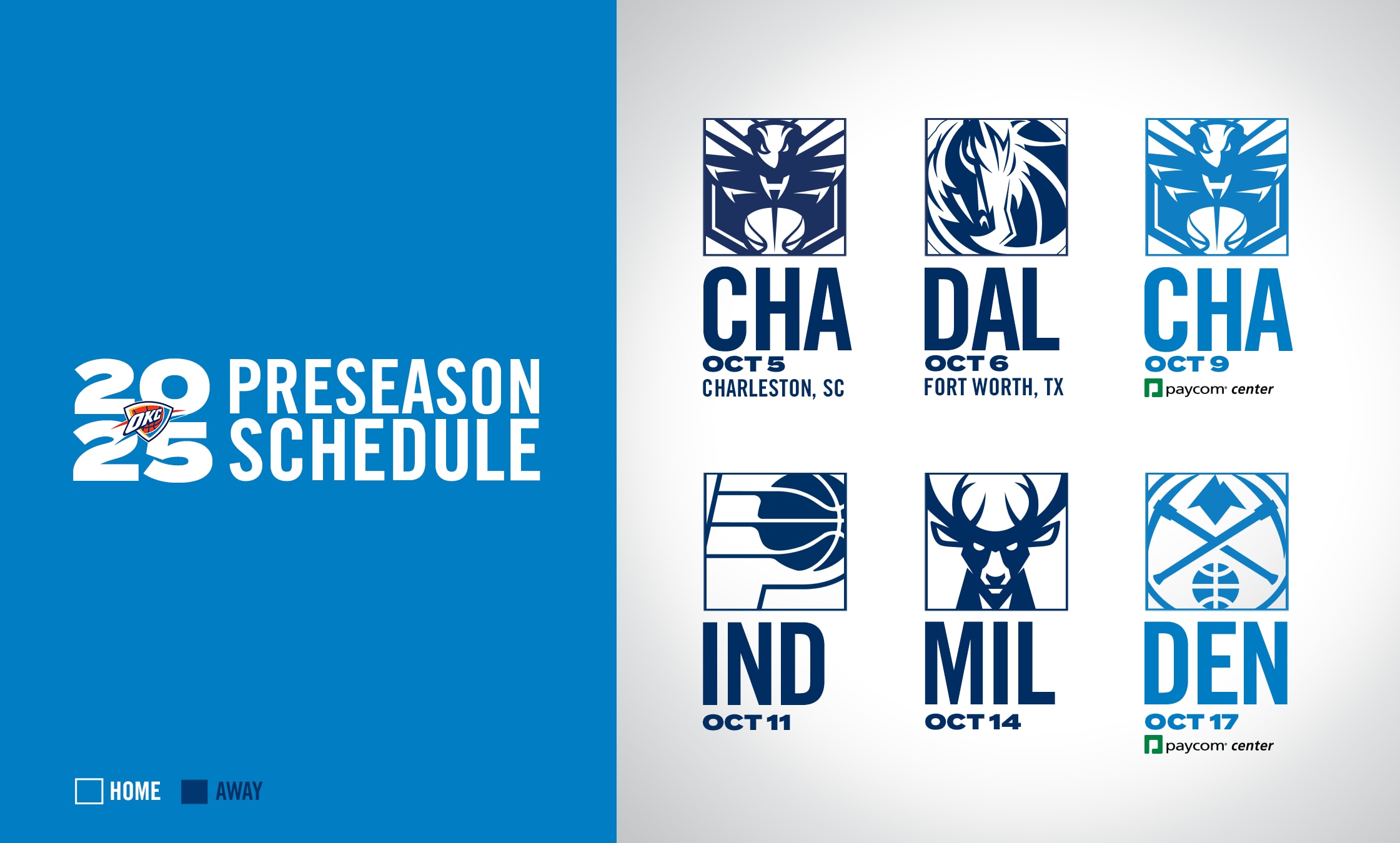 Thunder Announces 2025 Preseason Schedule | Oklahoma City Thunder