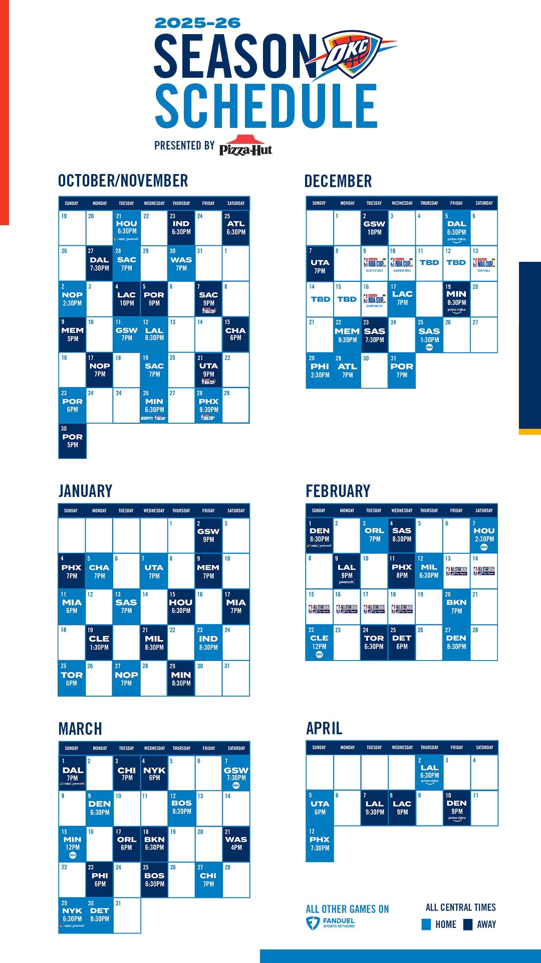 Thunder Announces 2025-26 Regular Season Schedule | Oklahoma City Thunder