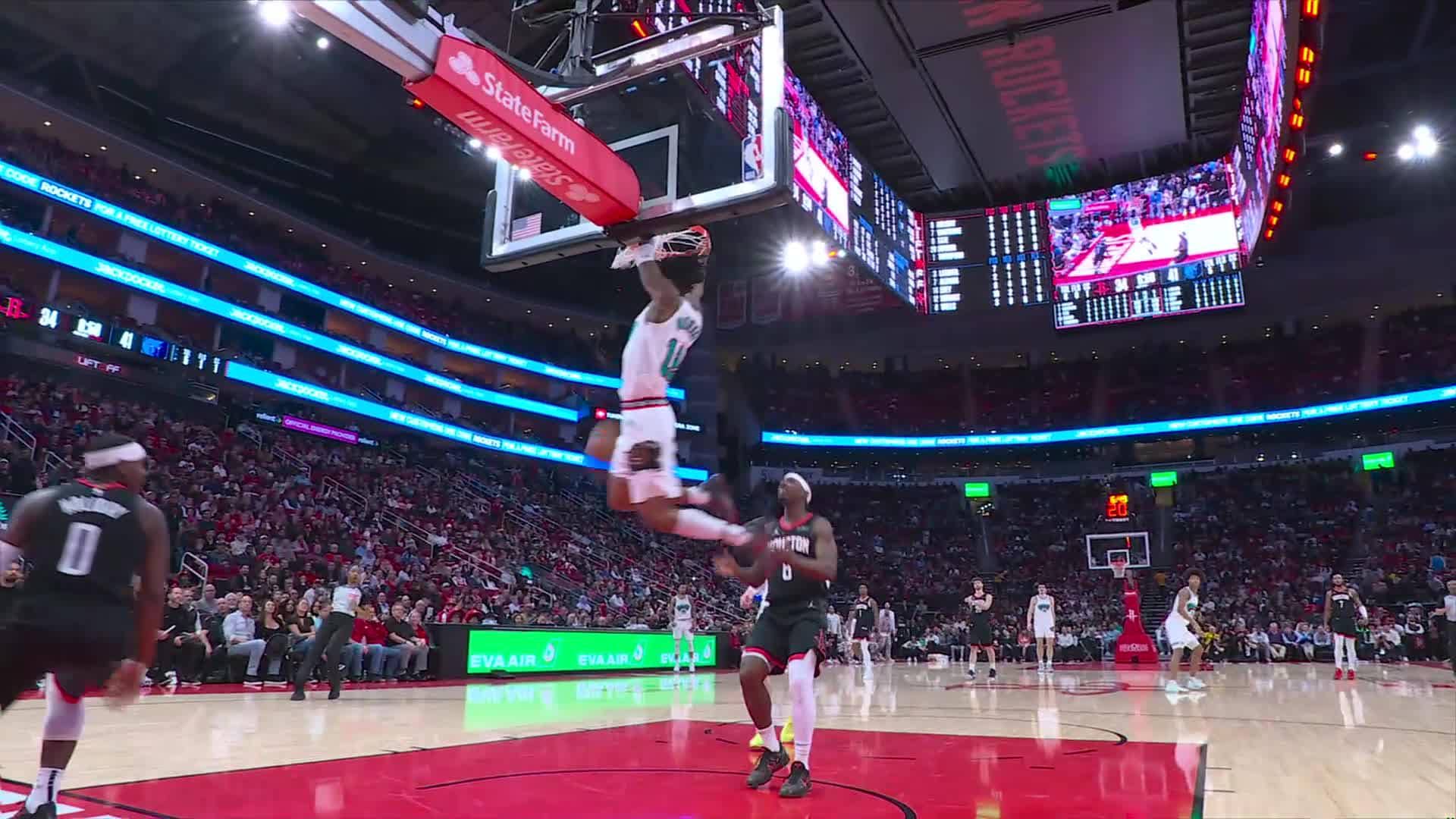 Ja Morant goes up to get it and finishes the oop