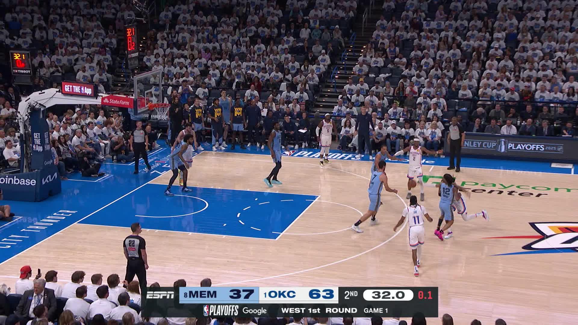 Ja Morant rises to block the shot