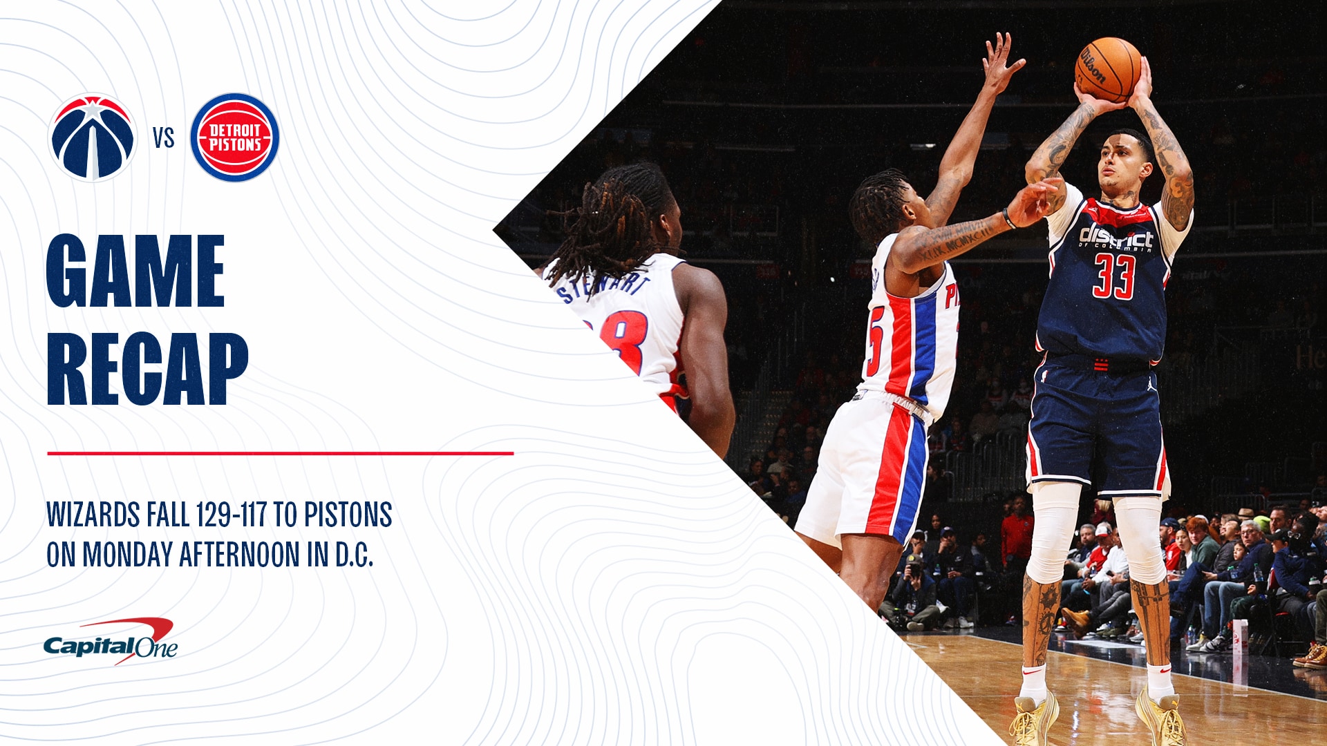 Recap: Wizards fall 129-117 to Pistons on Monday afternoon in D.C. | Washington Wizards