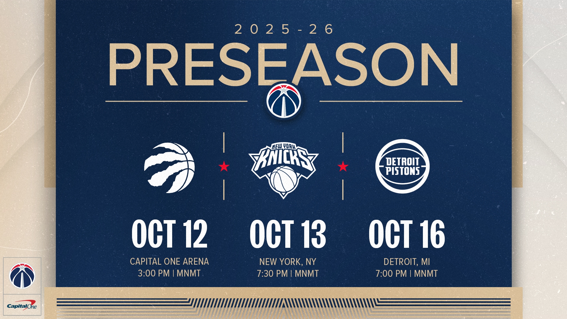Wizards Announce 2025 Preseason Schedule | Washington Wizards