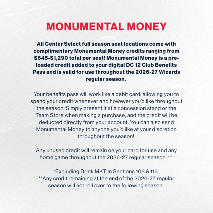 Washington Wizards 2026-27 Season Ticket Memberships