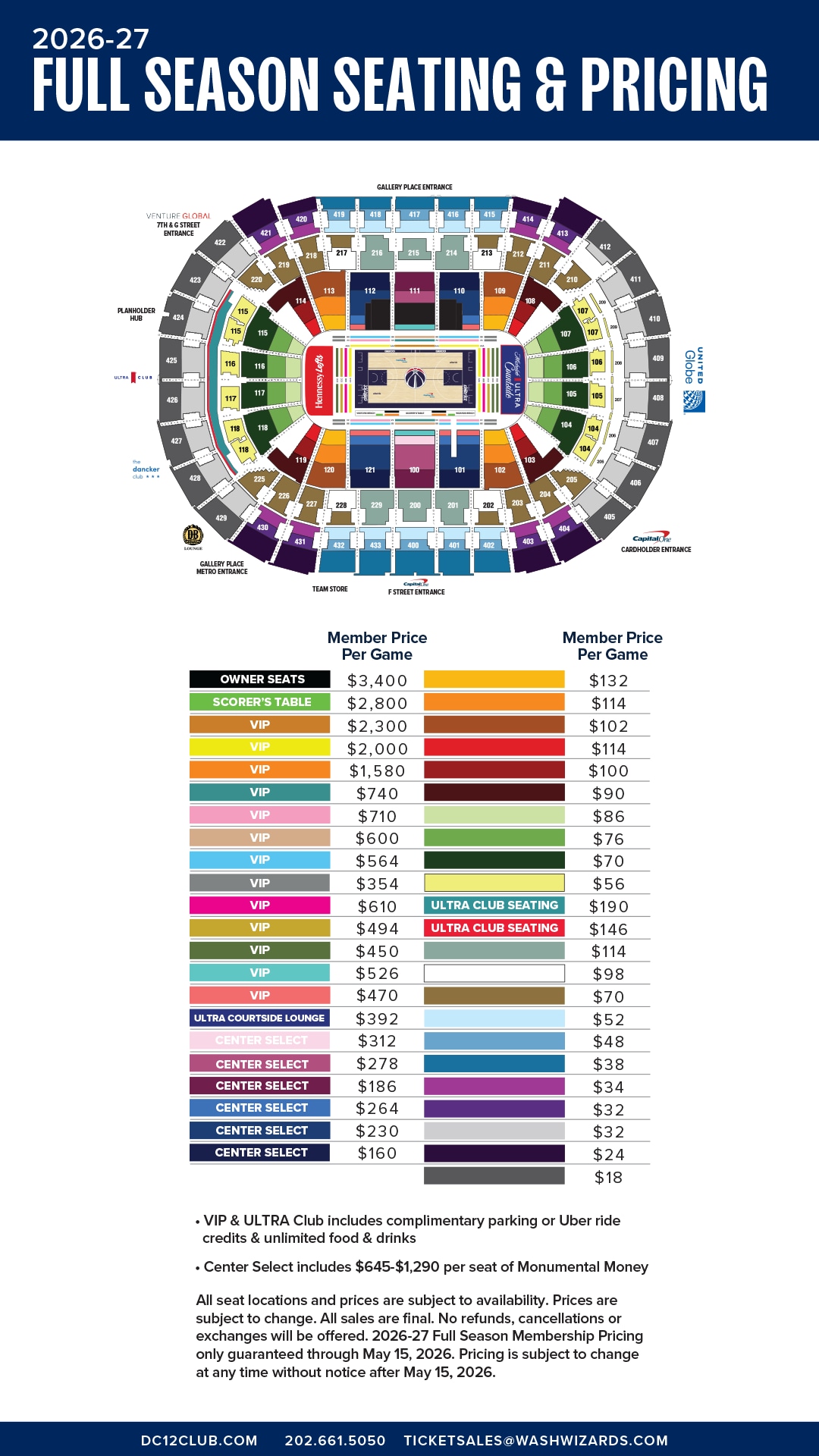 Washington Wizards 2026-27 Season Ticket Memberships
