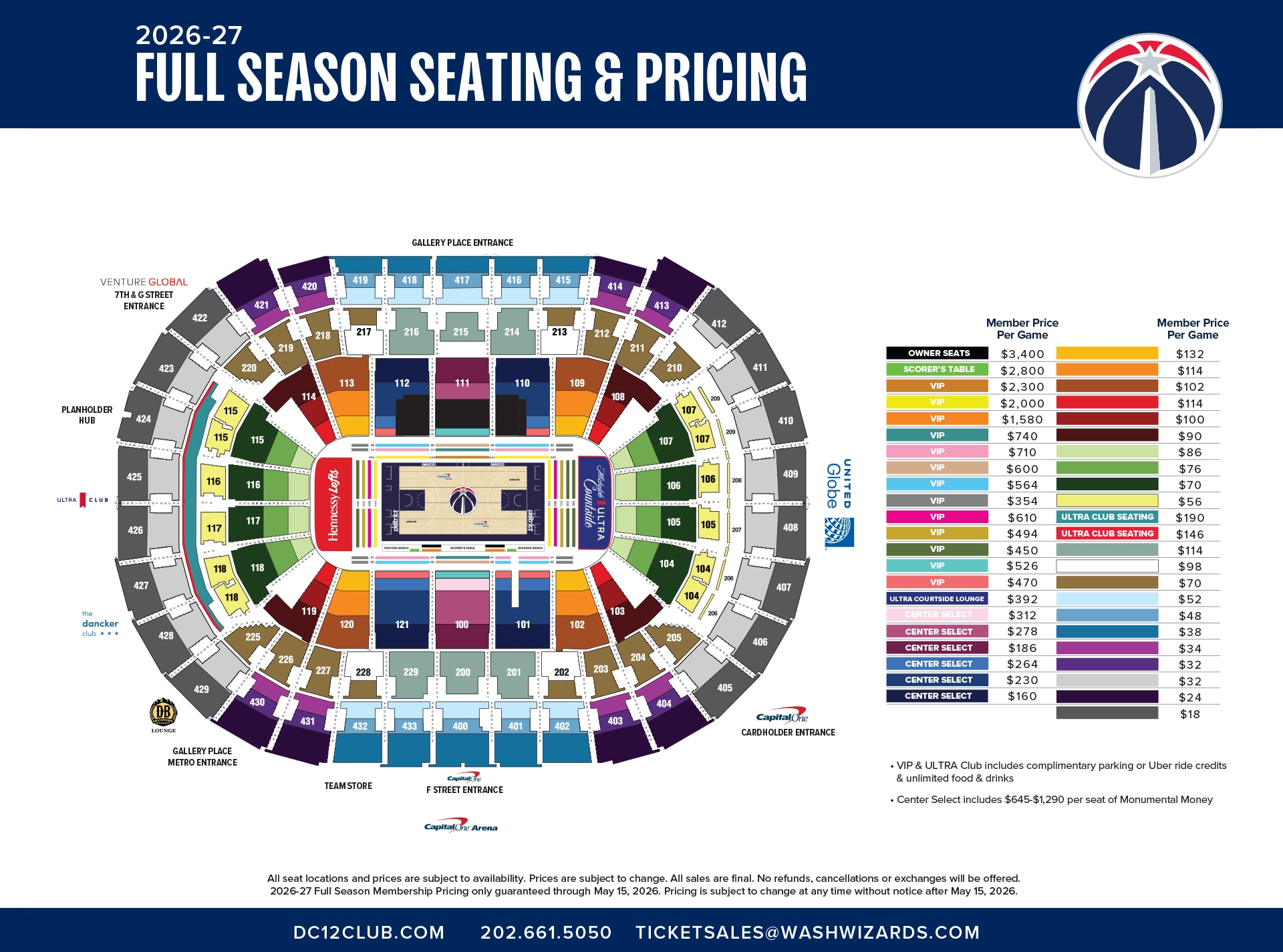 Washington Wizards 2026-27 Season Ticket Memberships