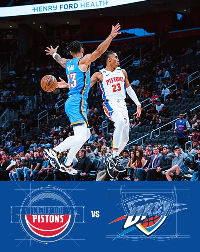 Photos: Pistons 99, Thunder 115 Photo Gallery