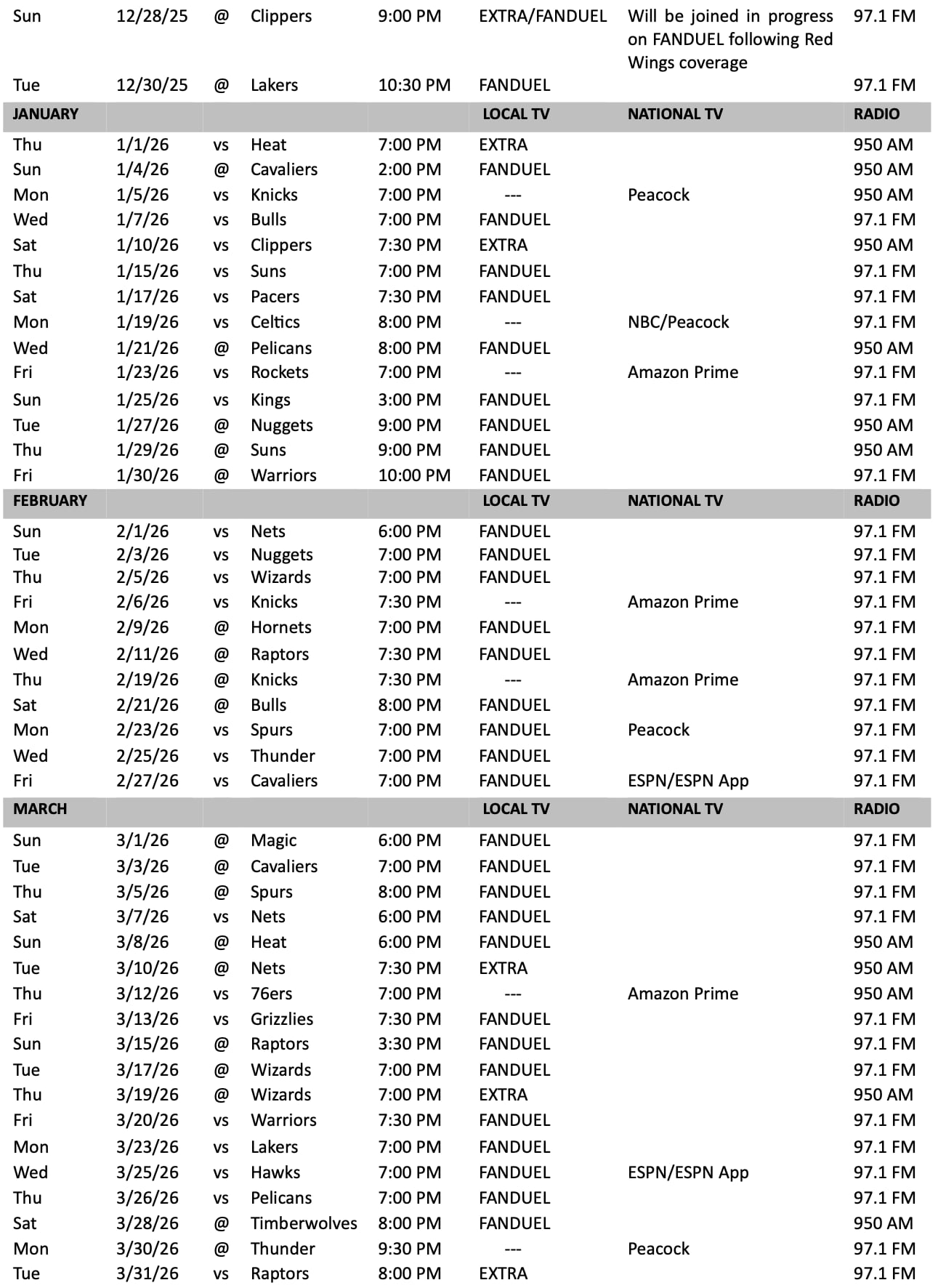 DETROIT PISTONS ANNOUNCE 2025-26 LOCAL TV/RADIO SCHEDULE | Detroit Pistons