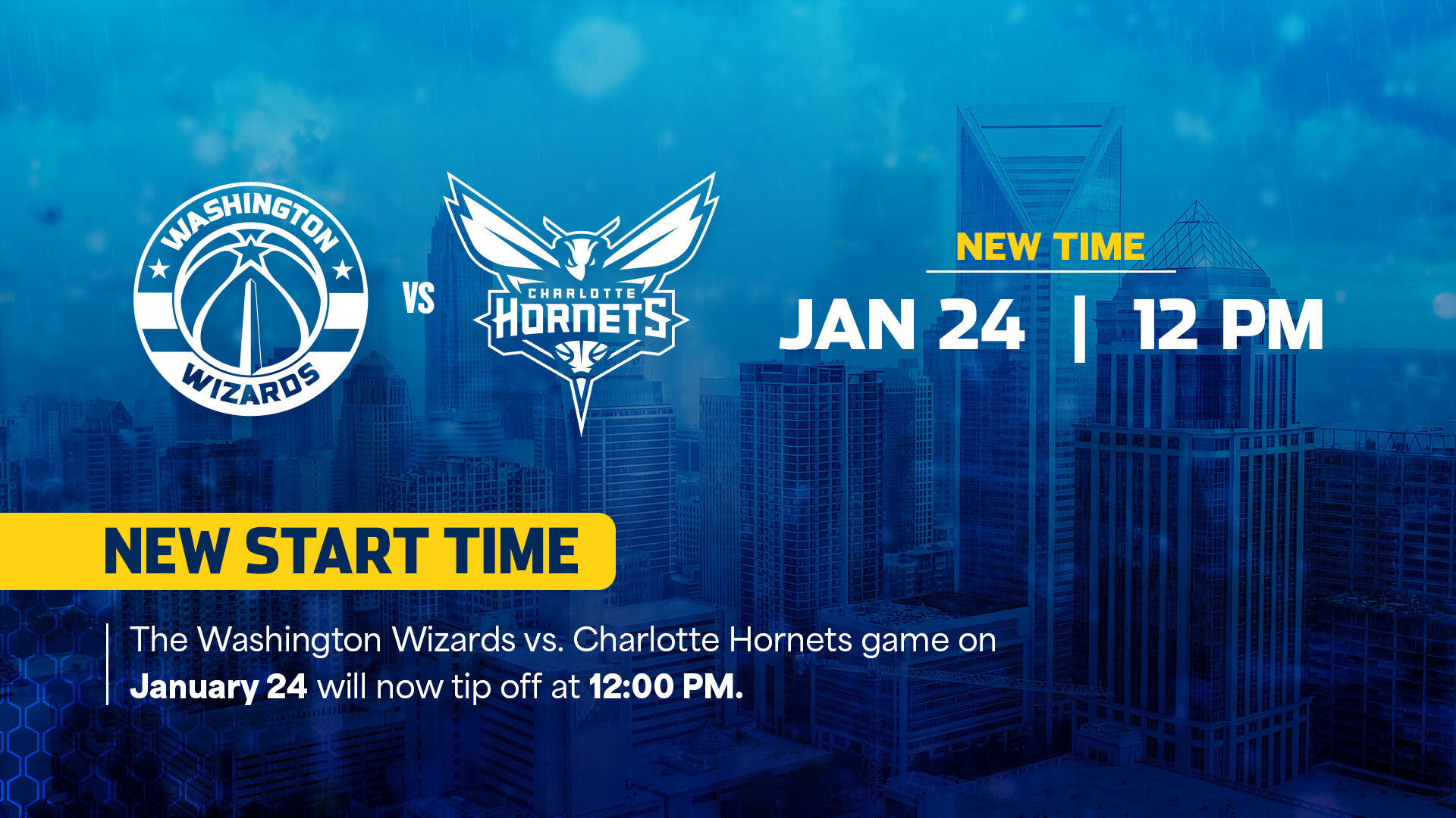 Hornets Start Time Against Washington On Saturday Changed To 12 PM ...