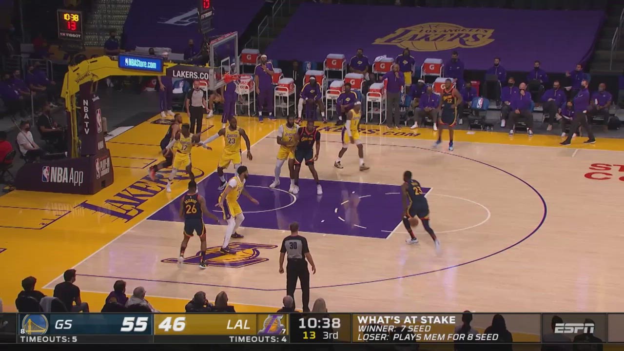 LeBron sinks layup and-one in transition | Los Angeles Lakers